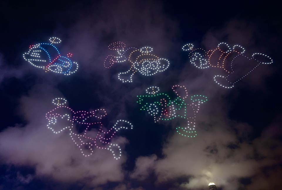 Doraemon-themed drone show lights up Victoria Harbour - Asia News ...