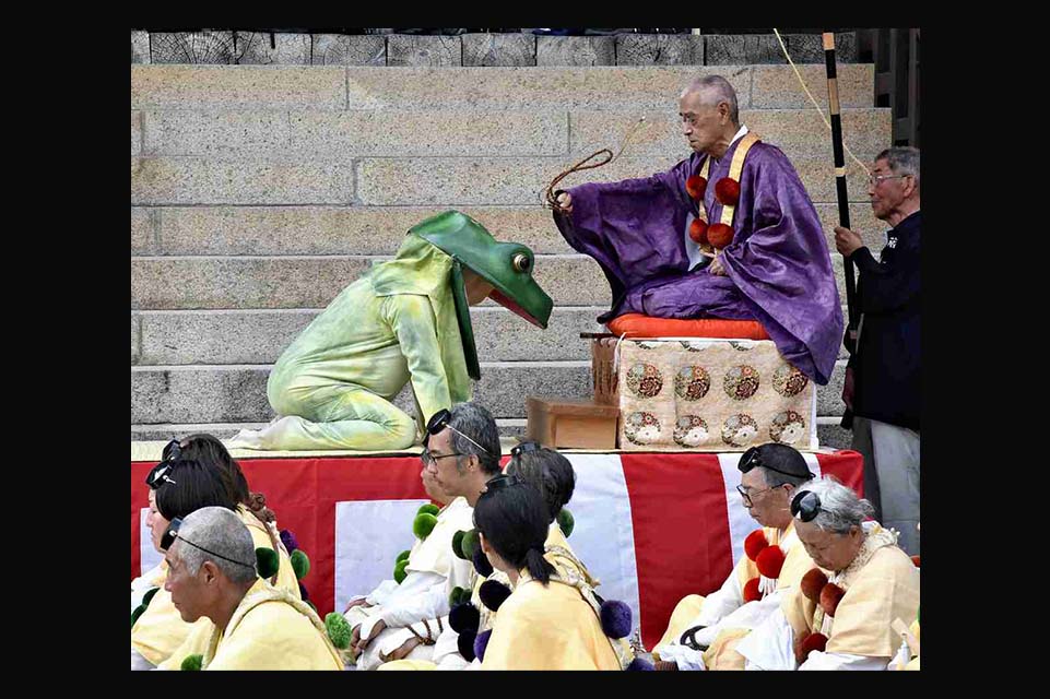 Unique temple frog-jumping festival takes a leap in the heat in Japan’s ...