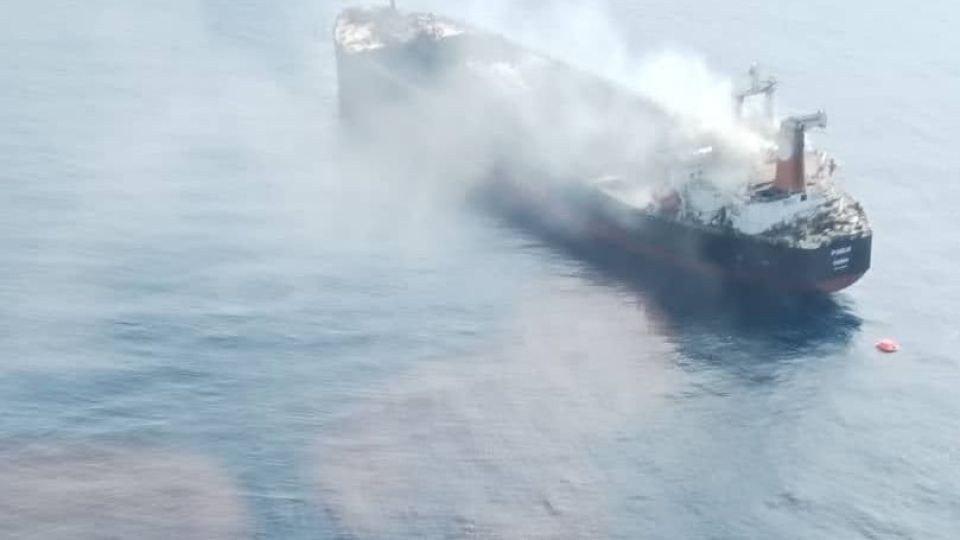 Oil tanker fire: Three missing crew still believed to be alive, says ...