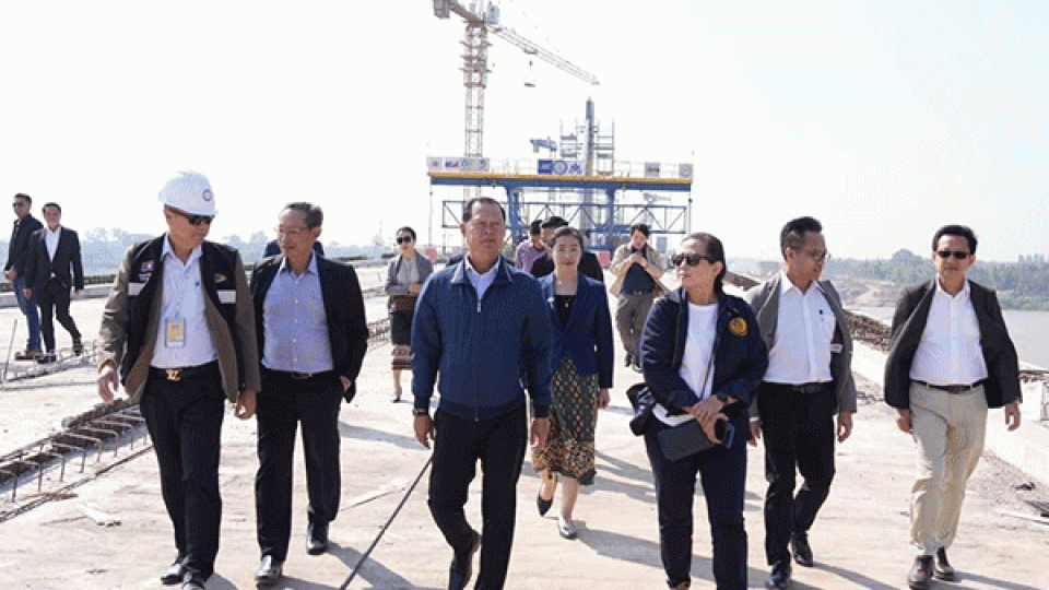 Newest Lao-Thai bridge link across the Mekong now 96 percent complete ...
